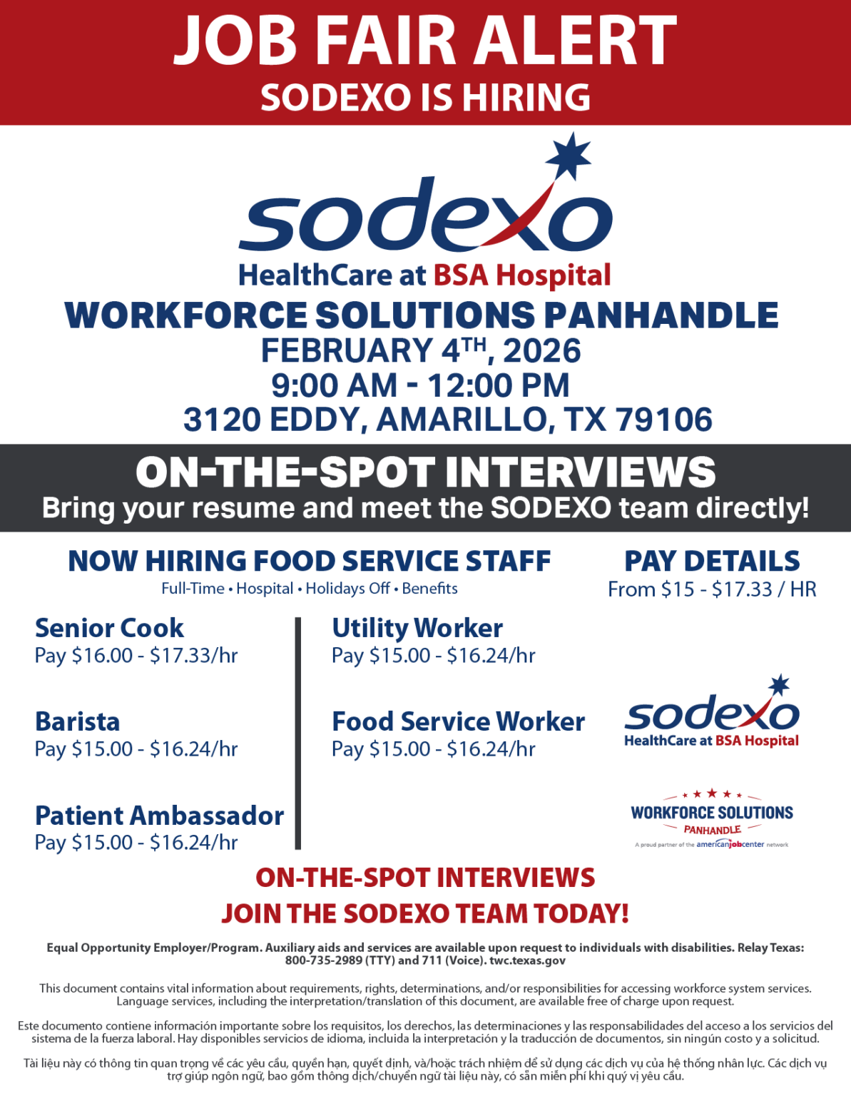 Sodexo Job Fair ⋆ Workforce Solutions Panhandle