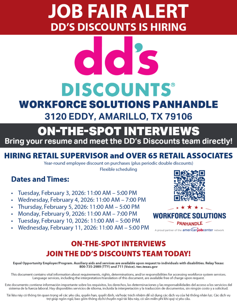 DD's Discounts Job Fair ⋆ Workforce Solutions Panhandle